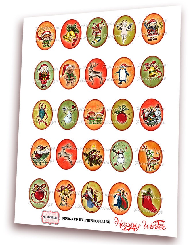 Happy Winter Clip Art Digital Printable Sheets 40x30 30x22 | Etsy