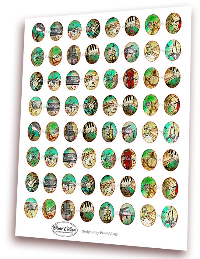 Musical Instruments Digital Printable Sheet 40x30 30x22 25x18 | Etsy