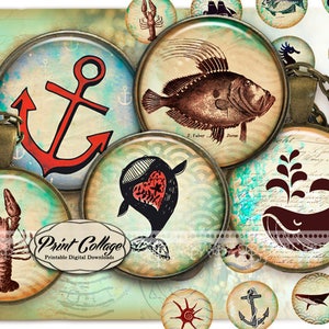 Nautical Circle Images for Pendants and Craft Downloadable Images Print ...