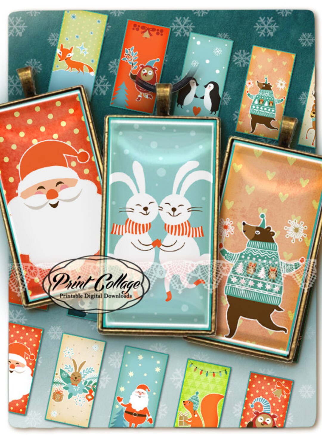 Domino Pendants Printable Images Digital Collage Sheet 1 X 2 Inch ...