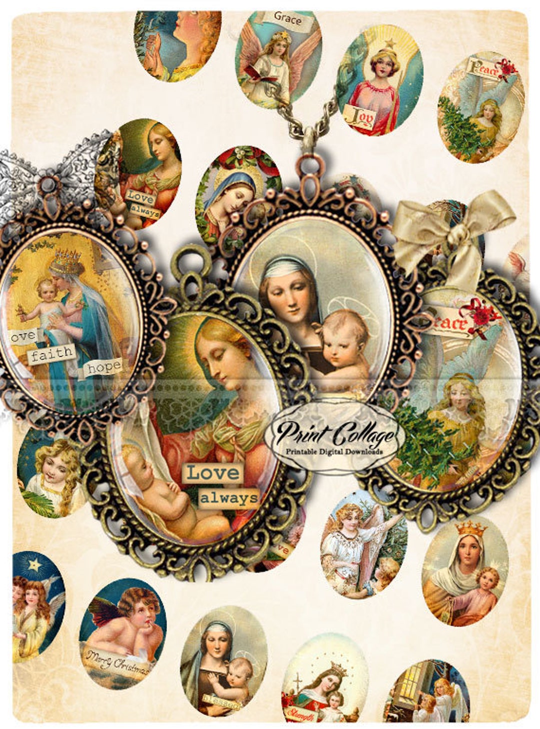 Catholic Religion Digital Printable Sheet 30x40, 22x30, 18x25, 13x18mm ...