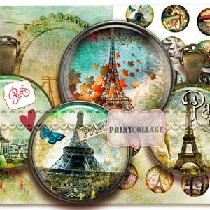 Vintage Paris Images Printable Digital Collage Sheet Cabochon Images 1. ...
