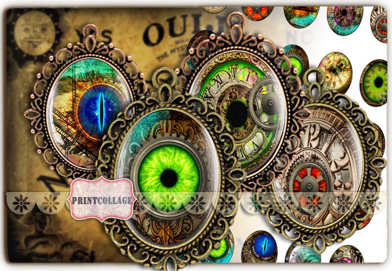 Steampunk Digital Printable Sheets 40x30 Mm 30x22 Mm 25x18 - Etsy