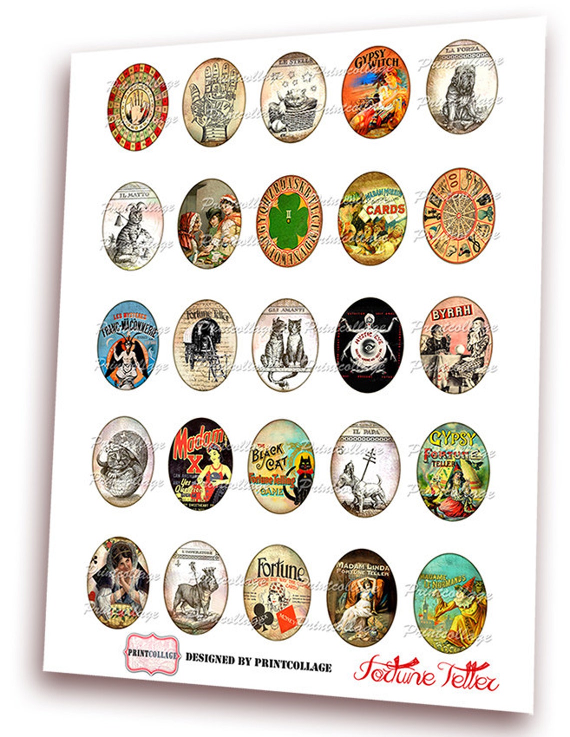 Fortune Teller Digital Printable Sheet 40x30 30x22 25x18 | Etsy