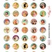 Pin up Girls - Digital Printable Sheet Cabochon Images 1.5 Inch 1inch ...