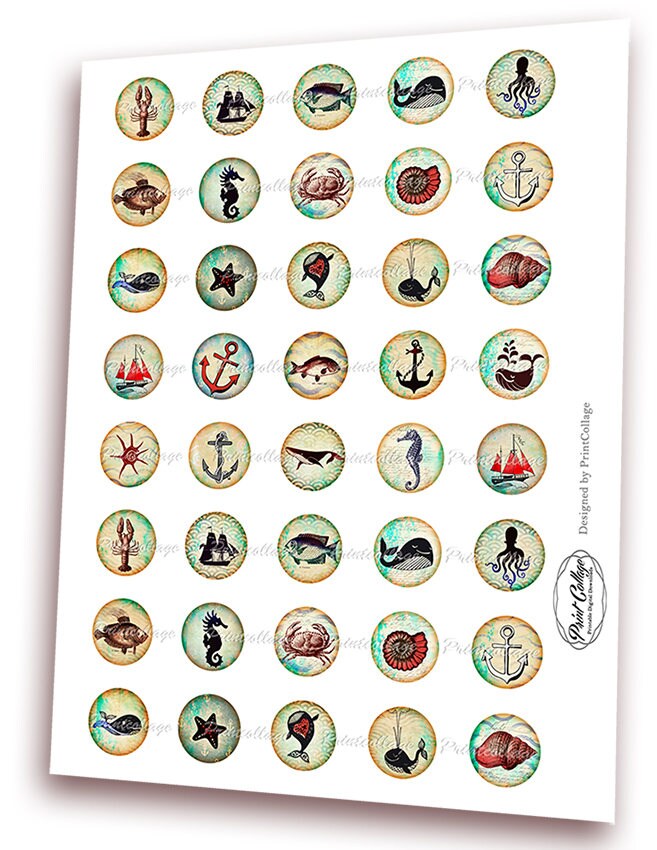Nautical Circle Images for Pendants and Craft Downloadable Images Print ...
