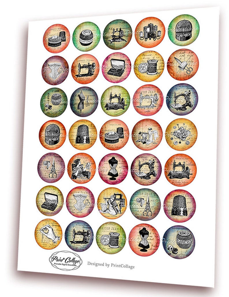 Sewing machine images Buttons Pinback Digital Printable Images | Etsy