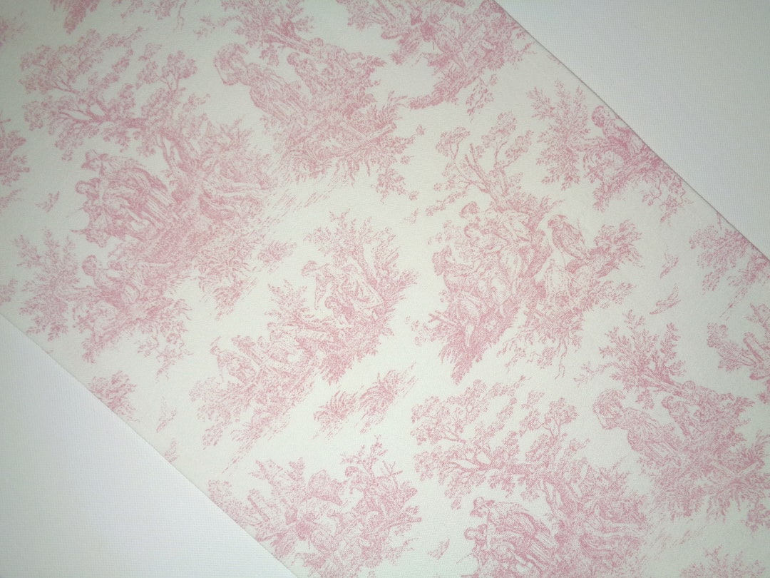 Pink Toile Nightstand Table Runner, Set of 2 Pink Toile Runners 36 Inch ...
