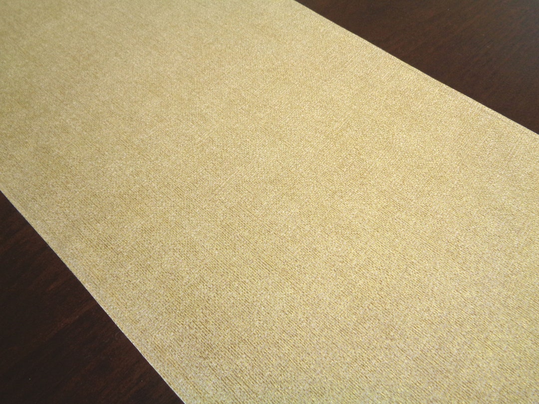 Gold Table Runner, 12x50 Gold Runner With Burlap Pattern, Metallic ...