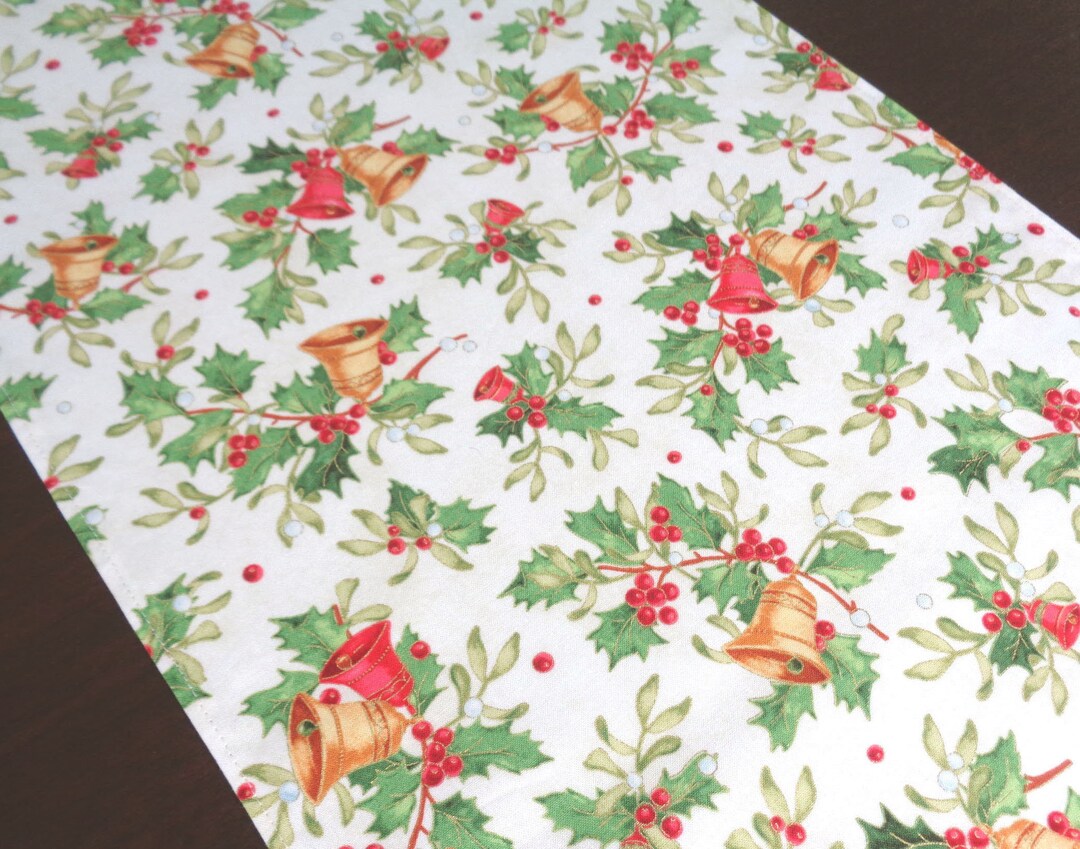 Christmas Runner and Napkin Set, Holly Table Runner, Holiday Runner 80 ...