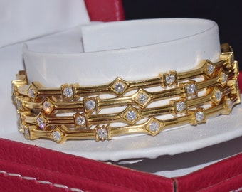 Diamond Solitaire Bangle - Etsy