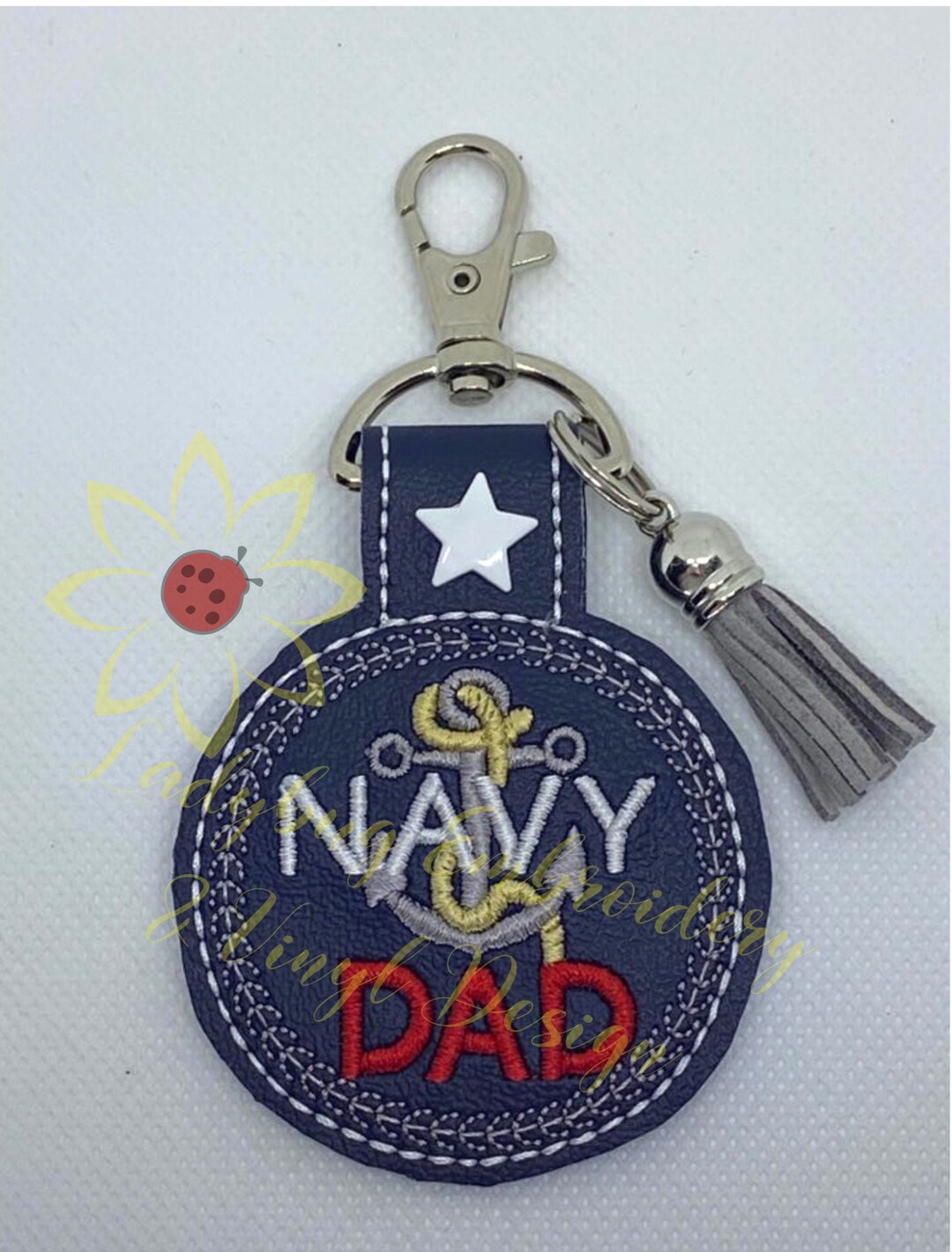 Navy Dad Key Fob Embroidery Design - Etsy