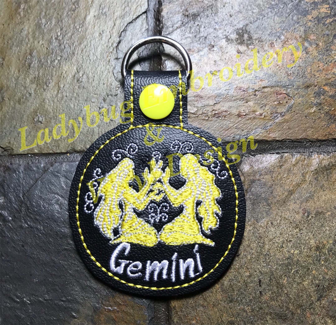 Gemini Zodiac Key Fob Design - Etsy