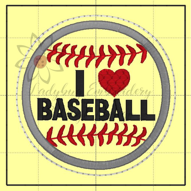 I Love Baseball Pin Embroidery Design - Etsy