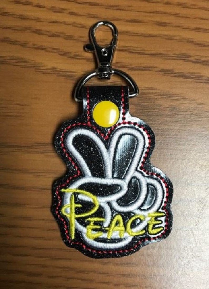 Peace Hand Gestrue Key Fob - Etsy
