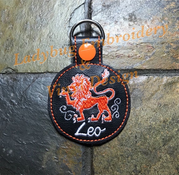 Leo Zodiac Key Fob Design | Etsy