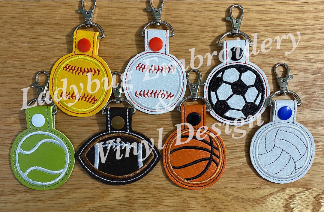 Sports Ball Key Fob Embroidery Designs - Etsy