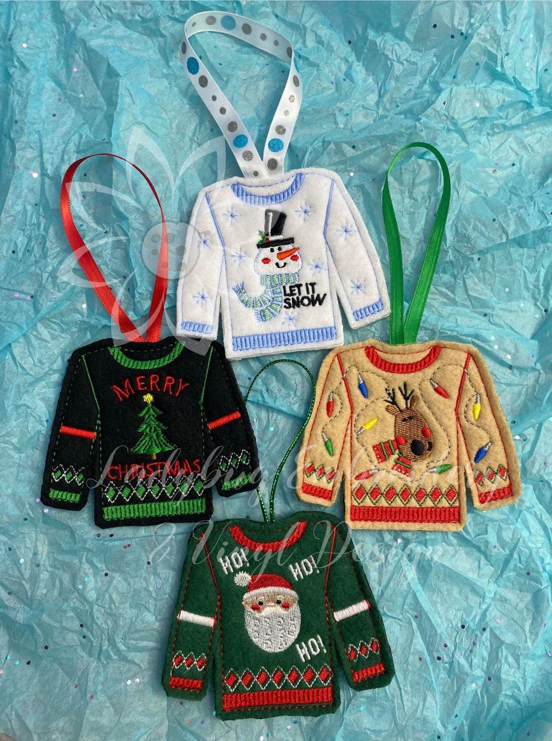 Ugly Sweater Ornament Collection Embroidery Designs - Etsy