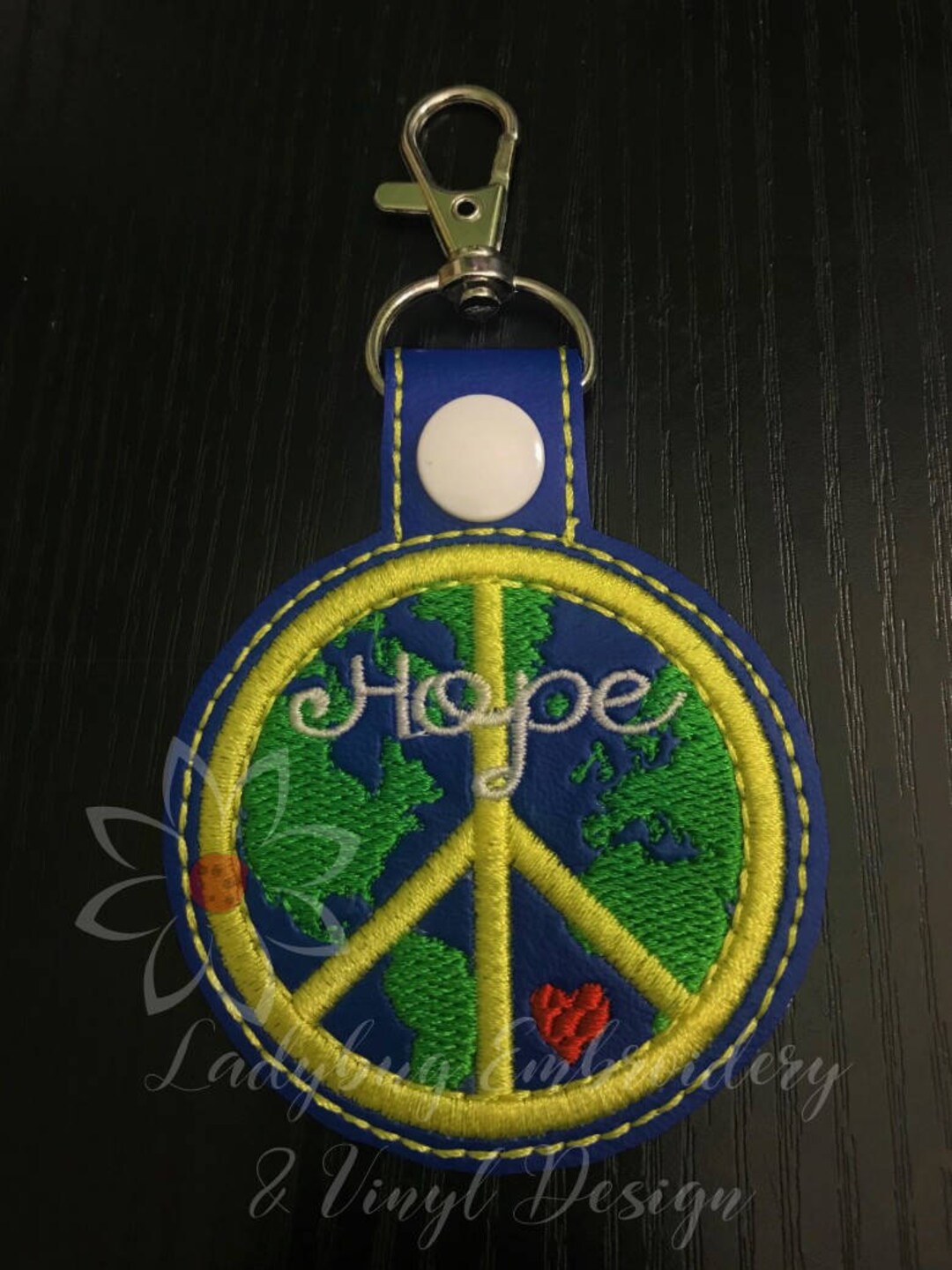 Peace Love & Hope Key Fob - Etsy