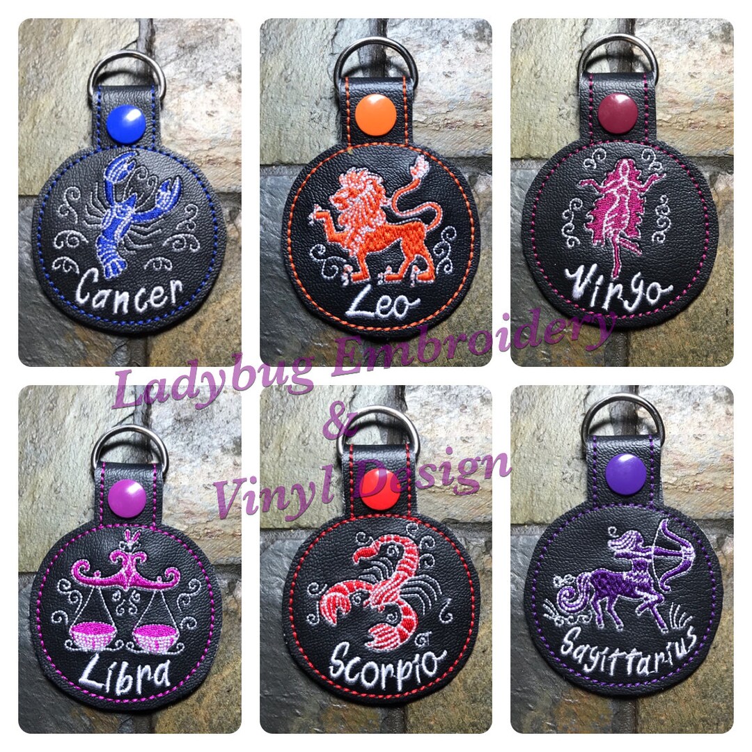 Zodiac Key Fob Design Pack - Etsy