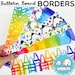 Watercolor Rainbow Clipart Borders, Skinny, Full-page and Confetti Clip ...
