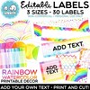 Editable Rainbow Watercolor Birthday Display, Printable Cupcake ...