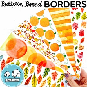 Watercolor Fall Bulletin Board Borders, Printable Fall Classroom Decor ...
