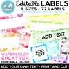Editable Watercolor Classroom Labels, Student Name Plates, Drawer ...