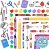 Watercolor Back to School Clipart Borders, Apple, Crayons, and Pencils ...