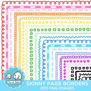 Skinny Border Bundle! 400 Matching Page + Square Thin Clipart Frames ...