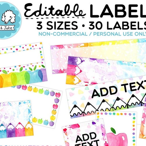 Rainbow Watercolor Theme: Classroom Decor Bundle Editable - Etsy