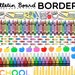 Back to School Doodles Bulletin Board Borders - Rainbow Crayon, Apple ...
