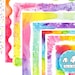Watercolor Rainbow Clipart Borders, Skinny, Full-page and Confetti Clip ...