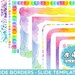 Pastel Rainbow Watercolor SLIDE Borders Editable Google - Etsy