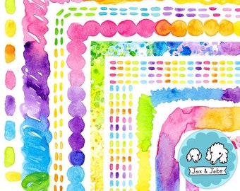 Rainbow Chalkboard Borders Clipart Rainbow Borders Geometric - Etsy