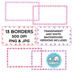 Valentines Day Google Slides Templates, Watercolor SLIDE Border Clipart ...