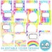 Hand Painted Rainbow Watercolor Editable Binder Covers and Spines ...