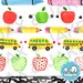 Watercolor Back to School Clipart Borders, Apple, Crayons, and Pencils ...