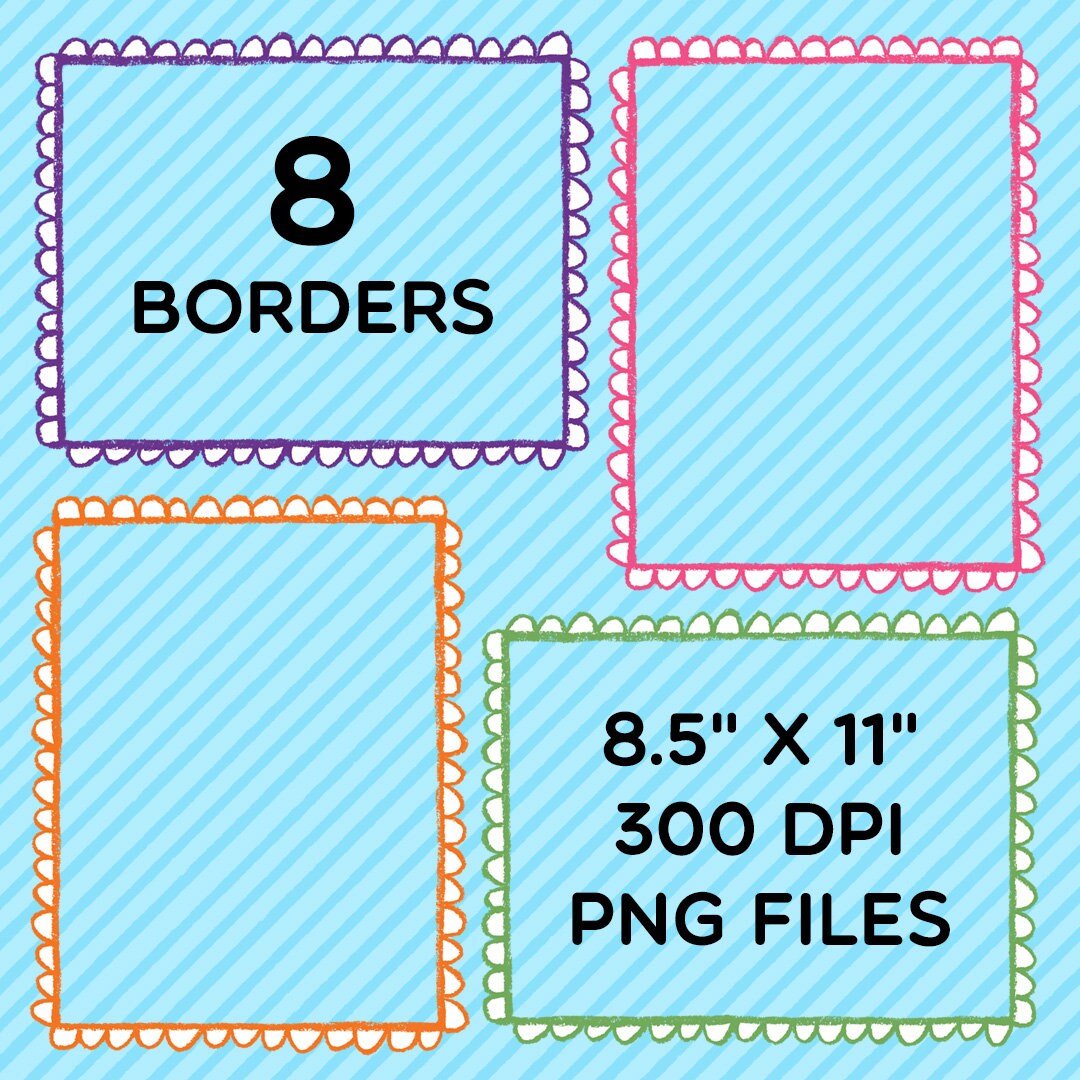 Crayon Cuteness Scallop Borders Clipart, Cute and Colorful Clip Art ...