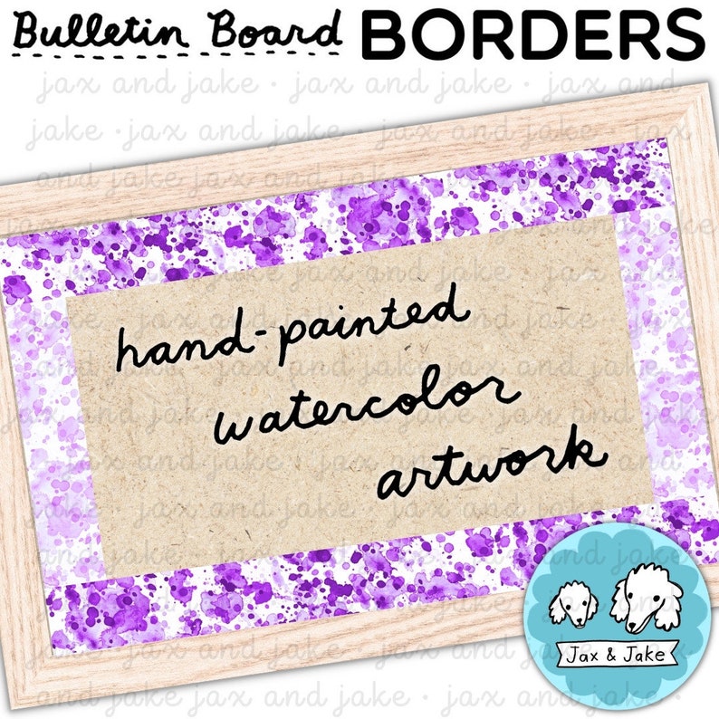 Watercolor Splatter Bulletin Board Borders Printable Rainbow - Etsy