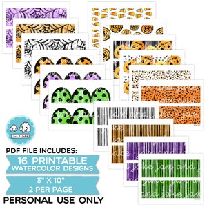 Watercolor Halloween Bulletin Board Borders, Printable Fall Classroom ...