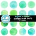 Aqua Blue / Light Green Watercolor Dots / Teal Circles Clipart | Circle ...