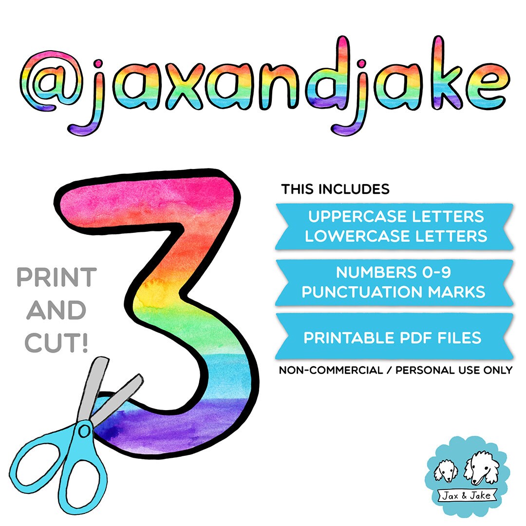 Printable Rainbow Watercolor Bulletin Board Letters and - Etsy