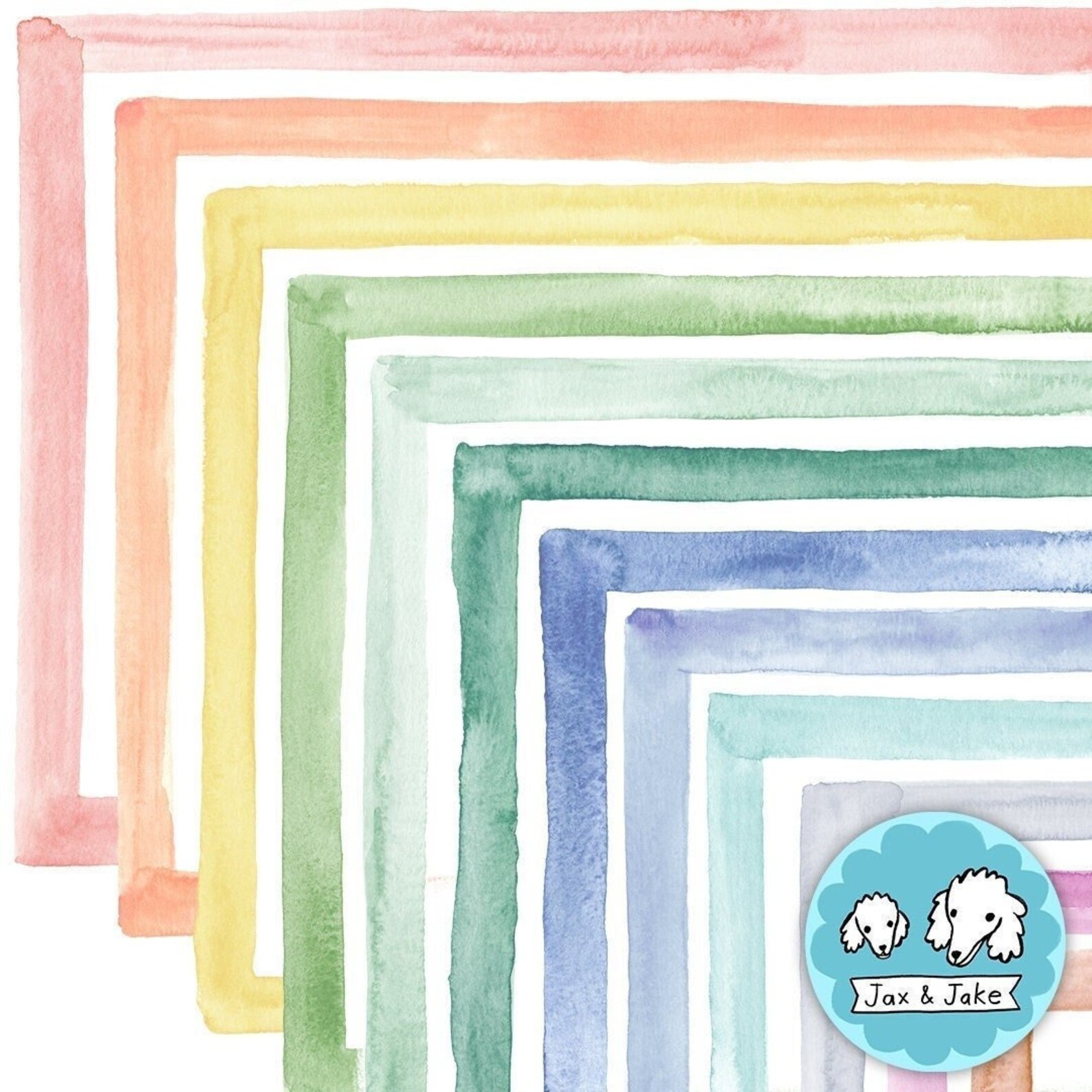 Soft Colors Watercolor Border Clipart Boho Rainbow Clip Art - Etsy