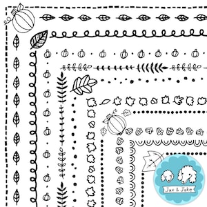 Skinny Fall Clipart Borders, Thanksgiving Clipart Frames, Pumpkin ...