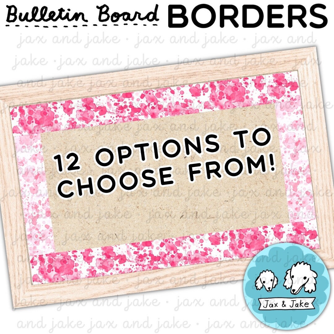 Watercolor Splatter Bulletin Board Borders Printable Rainbow - Etsy