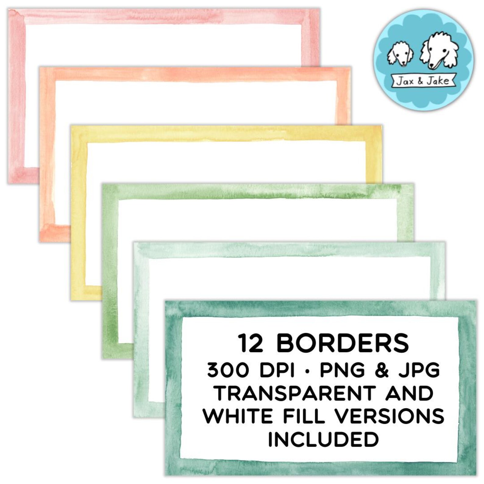 Soft Colors Watercolor SLIDE Border Clipart, Editable Boho Google ...