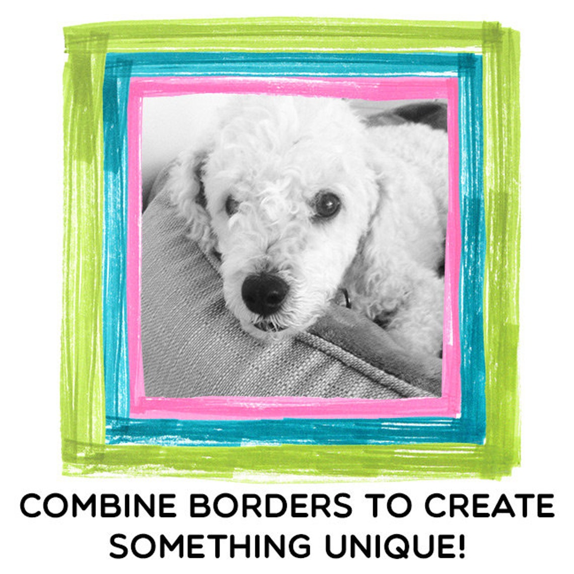 SQUARE Sketchy Marker Border Set Hand Drawn Rough Sketch Colorful ...