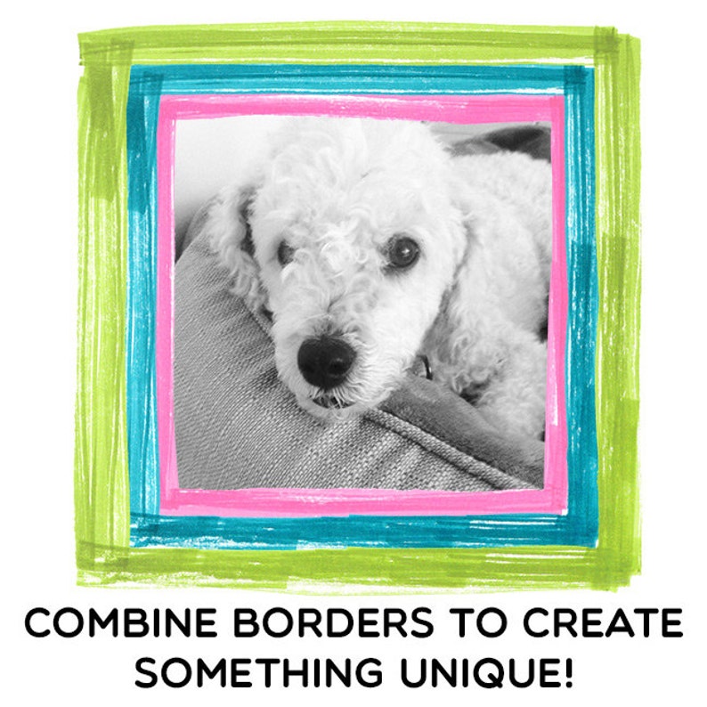 SQUARE Sketchy Marker Border Set - Hand Drawn Rough Sketch Colorful ...