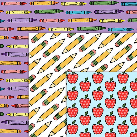 School Clipart Digital Papers Back to School Background - Etsy